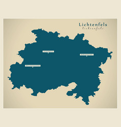Miltenberg grey county map bavaria germany Vector Image