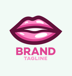 Colorful lollipop with lips logo symbol icon Vector Image