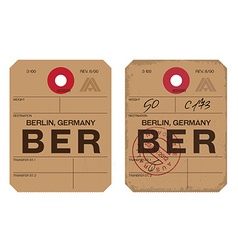 Baggage retro tags traveling old tickets flight Vector Image