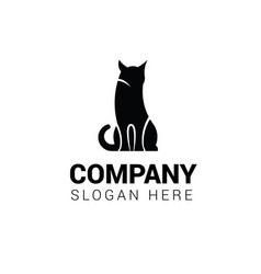 Jumping wolf logo template isolated on white Vector Image