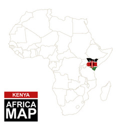 Republic of kenya - map Royalty Free Vector Image