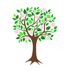 One color love message tree with birds Royalty Free Vector