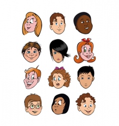 Blond boy face with blue eyes emoji expressions Vector Image