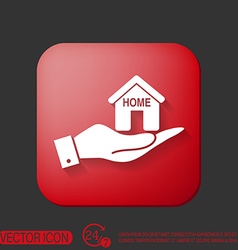 Hand holding a house icon home sign Royalty Free Vector