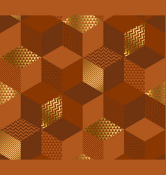 Gold and red wavy geometric abstract pattern Vector Image