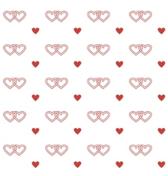 Seamless pattern with double hearts vector