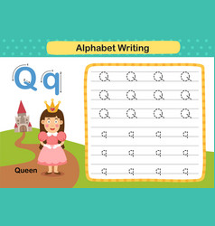 Isolated alphabet letter q queen bee Royalty Free Vector