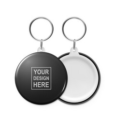 Realistic detailed 3d empty template keychain set Vector Image