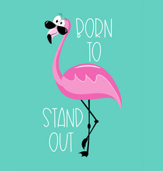 Pink - funny flamingo with cherry Royalty Free Vector Image