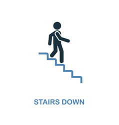 Fall down stairs warning sign Royalty Free Vector Image