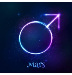 Shining blue neon astrological venus symbol Vector Image