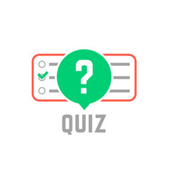 Green quiz icon with speech bubble Royalty Free Vector Image