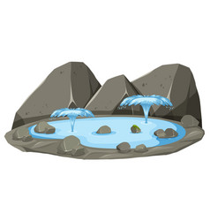 Hot spring objects icons set Royalty Free Vector Image