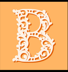 Laser cut template initial monogram letters Vector Image