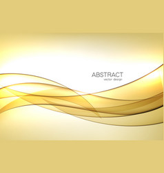 Gold color abstract transparent wave design Vector Image