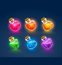 Magic potions icon set Royalty Free Vector Image