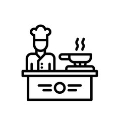 Cooking symbol emblem set saucepan cook and food Vector Image