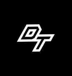 Dt logo monogram with triangle and hexagon modern Vector Image