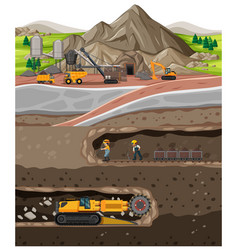 Cartoon mine entrance Royalty Free Vector Image
