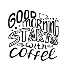 Handwritten lettering good morning Royalty Free Vector Image