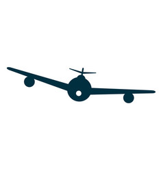 Passenger airplane silhouette front view Vector Image