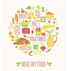 Healthy and vitamins lettering Royalty Free Vector Image