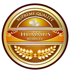 Hummus label vintage sign Royalty Free Vector Image