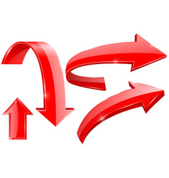 Red double curved arrow sign hand-drawn symbol Vector Image