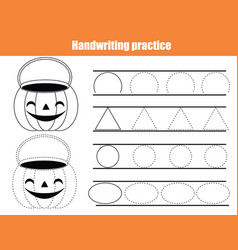 Handwriting practice sheet Royalty Free Vector Image