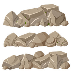 Rock stone isometric rocks and stones geological Vector Image