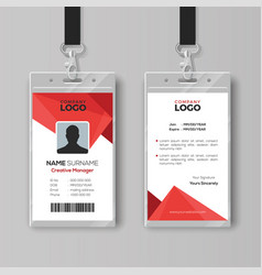 Modern red id card template Royalty Free Vector Image