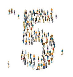Crowded isometric people numbers Royalty Free Vector Image