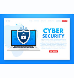 Cyber security logo with shield and check mark Vector Image