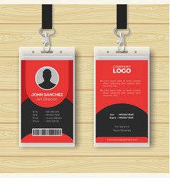 Modern red id card template Royalty Free Vector Image
