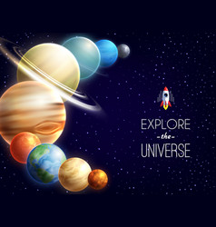 Solar system astronomy banner Royalty Free Vector Image