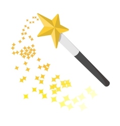 Pink fairy magic wand 3d princess stick with star Vector Image