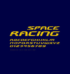 Racing font aggressive and stylish lettering Vector Image