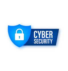 Cyber security logo with shield and check mark Vector Image