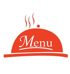 White plate with menu text Royalty Free Vector Image