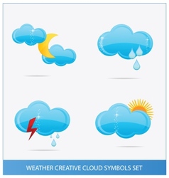Two clouds in the sky blue color Royalty Free Vector Image