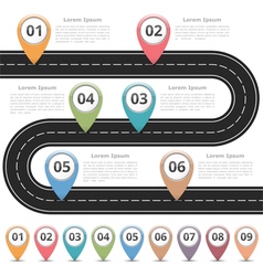 Road journey infographic trip directional map Vector Image
