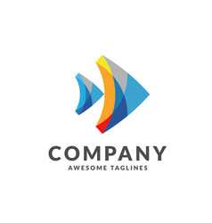 Modern abstract 3d fish logo Royalty Free Vector Image