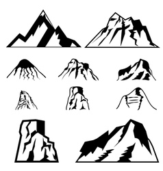 Set mountains collection stylized mountain Vector Image
