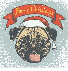 Pug dog night Royalty Free Vector Image - VectorStock