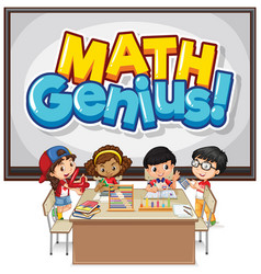 Font design for word math with student Royalty Free Vector