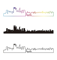 Phnom penh skyline linear style with rainbow Vector Image