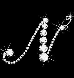 Letter n gold and diamond vector by Glopphy - Image #795938 - VectorStock