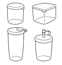 Set of plastic container Royalty Free Vector Image