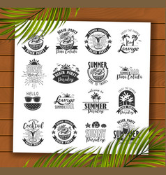 Summer tropical items icons Royalty Free Vector Image