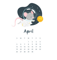 Cartoon mouse flashcard for children Royalty Free Vector